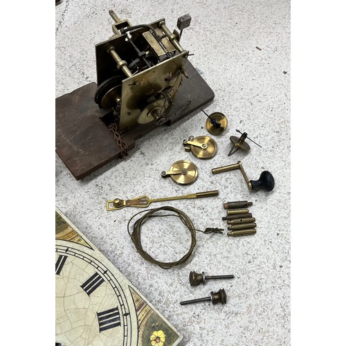 Three train longcase clock movement in need of rebuilding, the ...