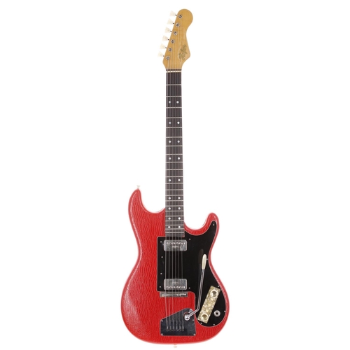 1960s Hofner 172 electric guitar, made in Germany; Body: red vinyl ...