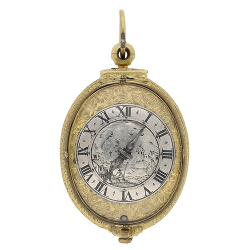 Jean Rousseau - fine and rare 17th century pre-balance spring oval ...
