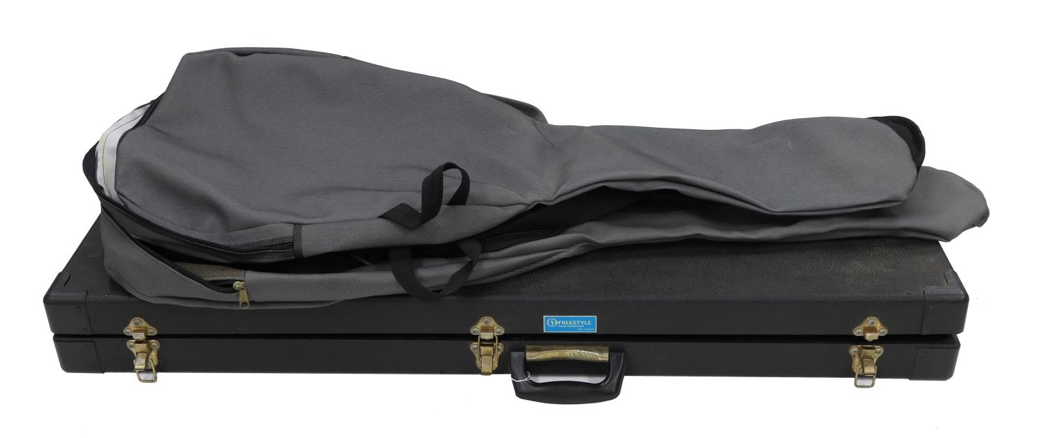 Freestyle oblong electric guitar hard case; together with three guitar ...