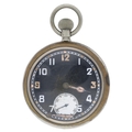 Record WWII British Military army issue nickel cased lever pocket watch ...
