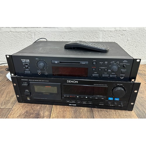 Tascam MD-350 mini disc rack unit; together with a Denon DN-720R ...