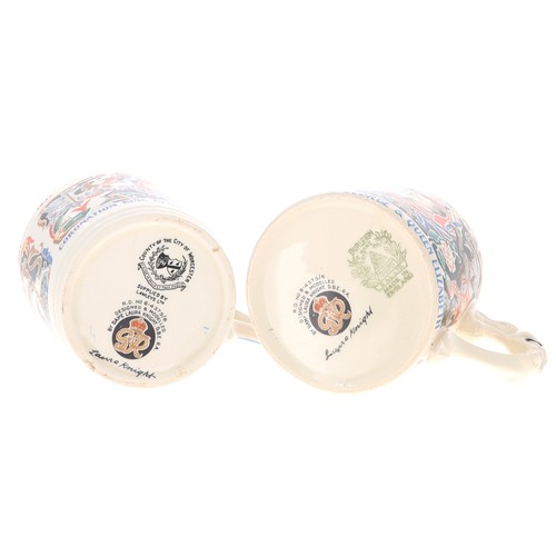 Dame Laura Knight - two pottery mugs commemorating the Coronation of ...