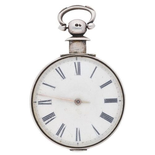 Victorian silver verge pair cased pocket watch, London 1839, unsigned ...