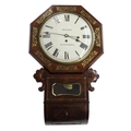 Mahogany single fusee 12" drop dial wall clock signed Greader ...