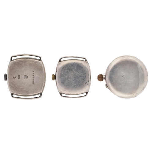 Silver WWI period 'Borgel' cased wire-lug wristwatch, import hallmarks ...