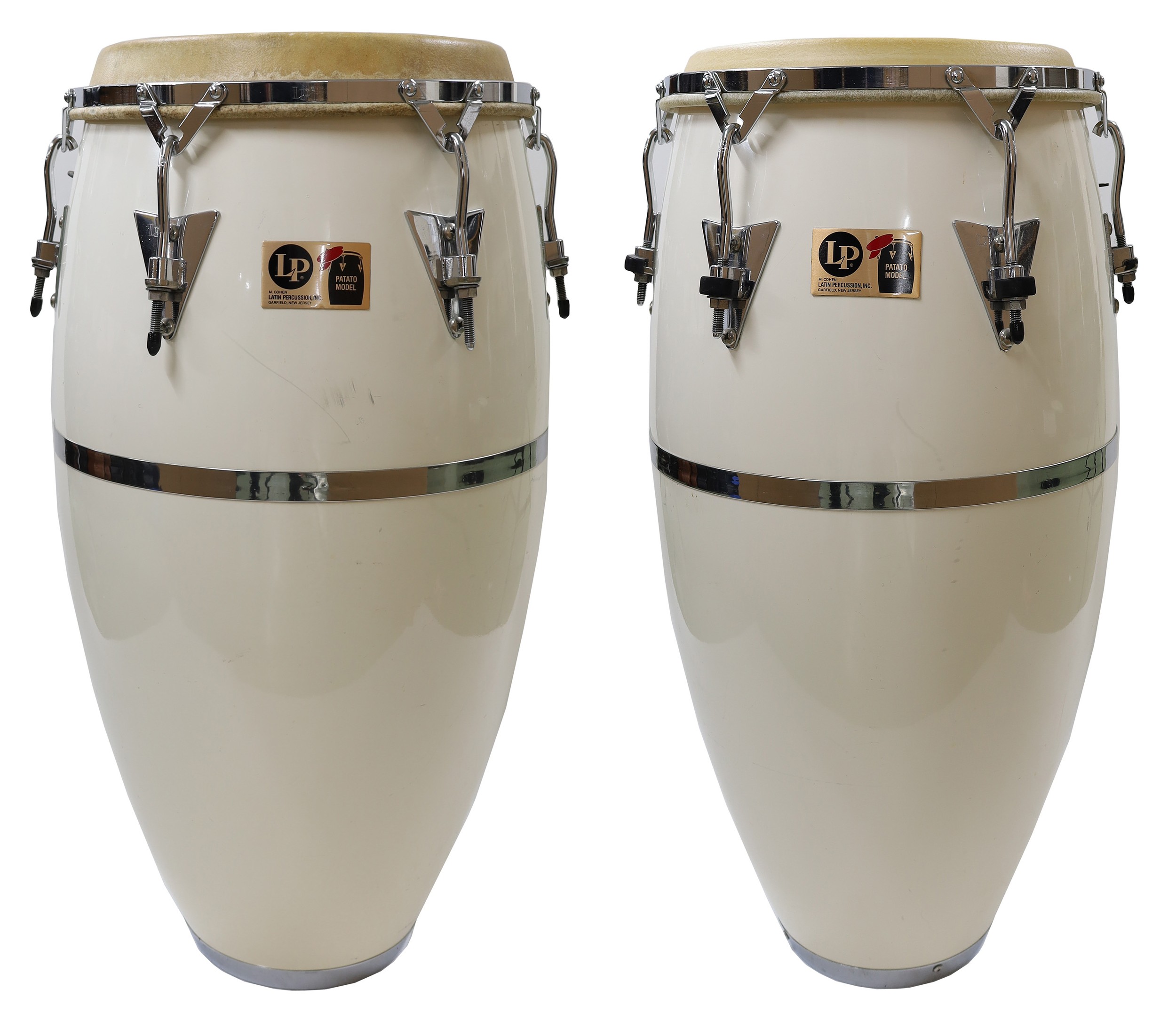 Good pair of Latin Percussion Patato Model 12" conga drums, white ...