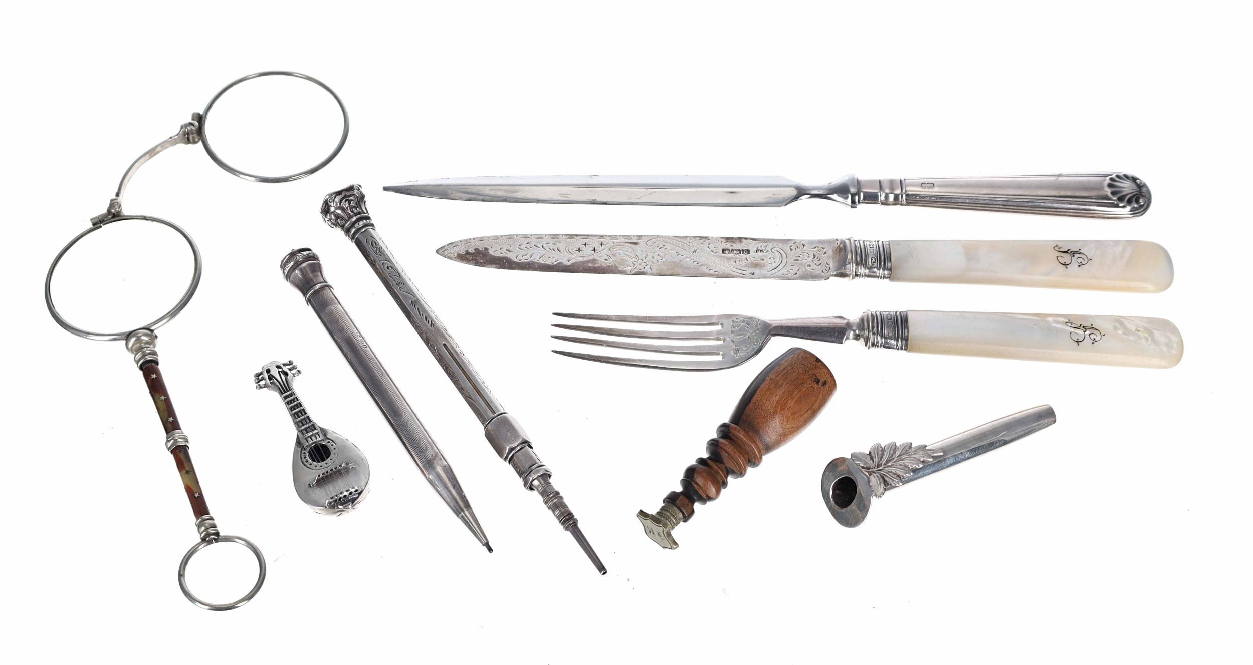 Stirling silver Wahl Eversharp propelling pencil; 4" long; together ...