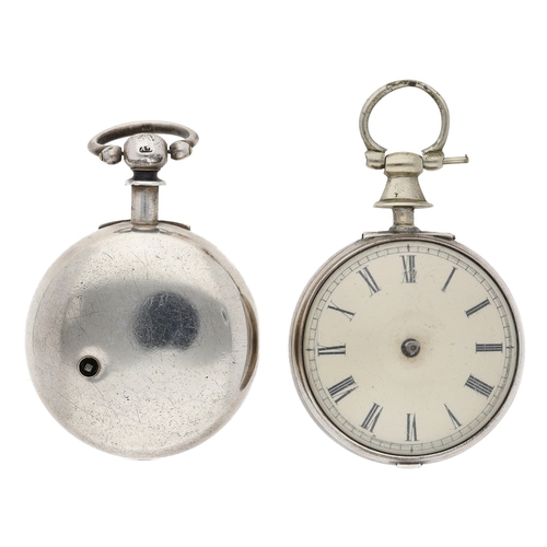 Silver pair cased pocket watch cases, London 1858, with movement for ...