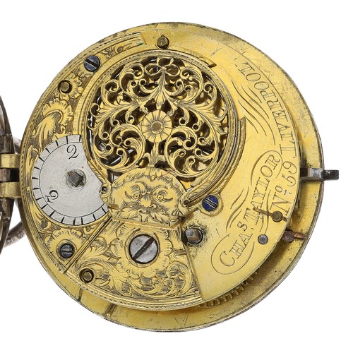 Chas Taylor, Liverpool - George IV silver verge pocket watch with ...
