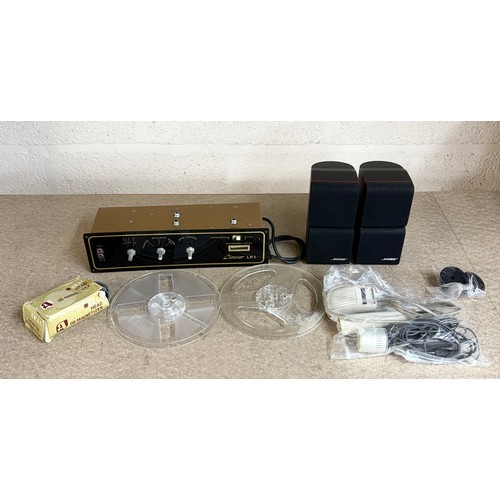 Selection of audio items to include a vintage linear amplifier, Bose ...