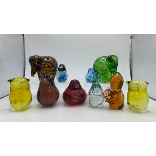 10 Glass Animal Paperweights- Tallest 4”