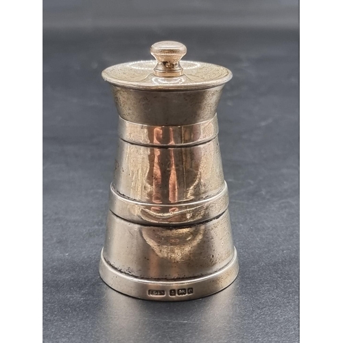 An Edwardian silver Peugeot Freres pepper mill, by John Goffe & Son ...