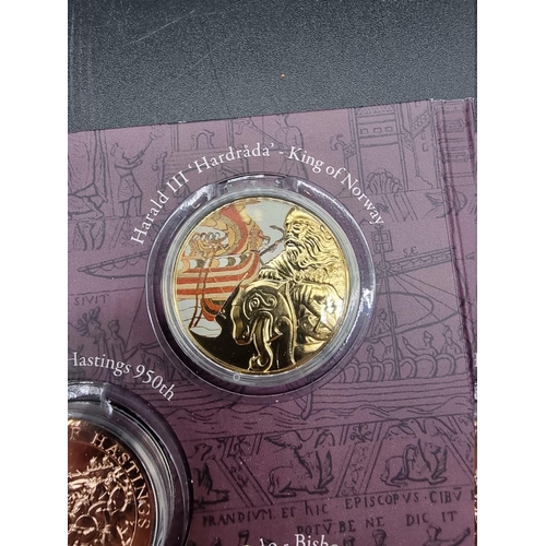 Coins: 'The Battle of Hastings Proof Set', including 9k gold double ...
