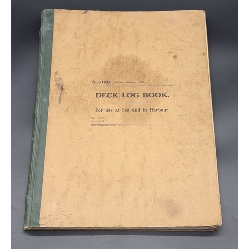 A WWII Royal Navy Deck log book, for R.N Camp Glen Holt, 20th August ...