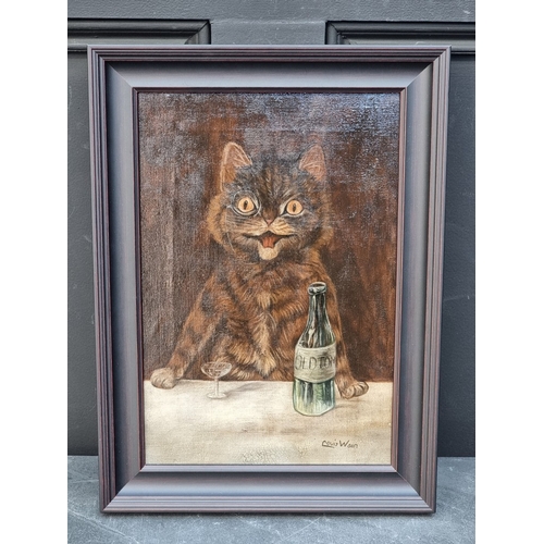 Louis Wain, 'Old Tom', signed, oil on canvas, 32 x 22cm.