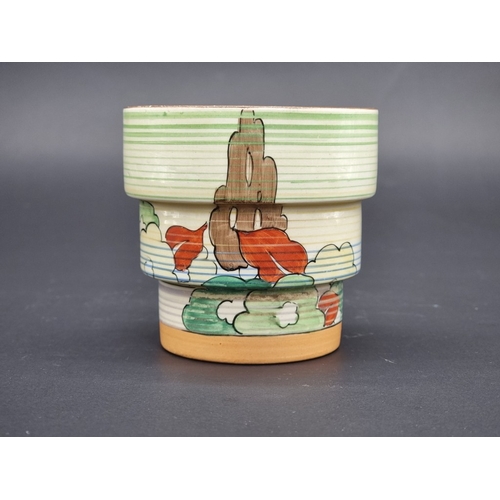 A Clarice Cliff stepped fern pot, shape 416, 9cm high.