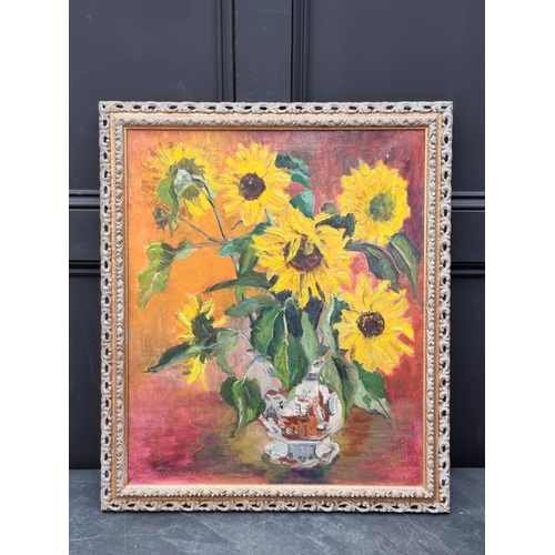 Winifred Turner, still life of sunflowers, signed, oil on canvas, 60 x ...