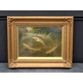 Arthur Rowland Knight, 'Trout', signed, oil on canvas, 24 x 34cm.