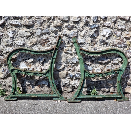 A pair of Victorian cast iron bench ends.