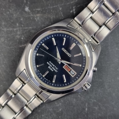 A Seiko 'Kinetic' stainless steel wristwatch, 39mm, Ref. 5M63-0B90, on ...