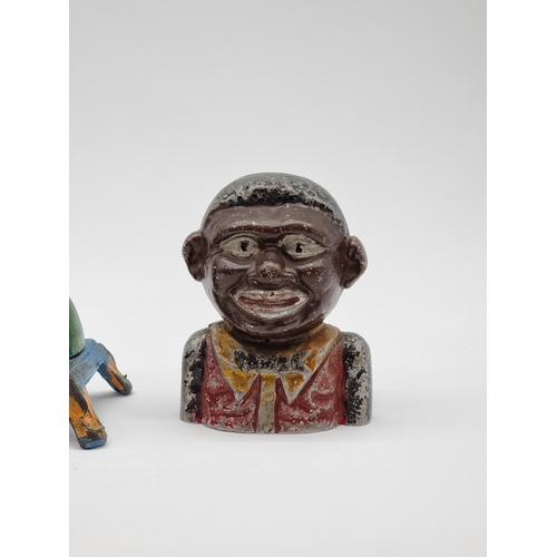 A painted cast iron novelty automaton dentist moneybox, 22cm wide ...
