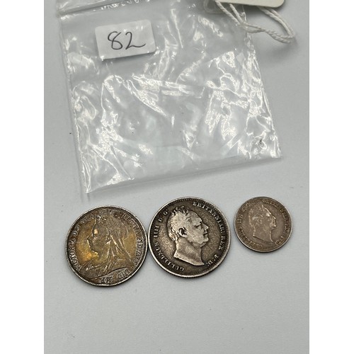 3 x 19th C British Silver Coins Wm1V 1834 shilling silver grade .925 ...