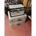 3 Metal storage trunks smallest 20" x 8" x12.5"2 longest identical 25 ...