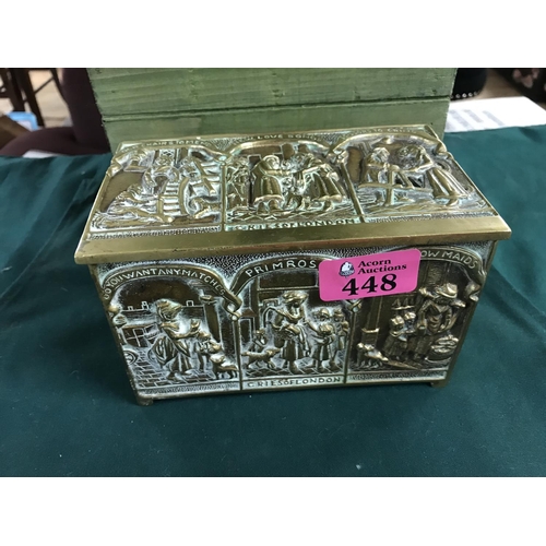 LOVELY DECORATIVE BRASS CIGARETTE BOX BY PEERAGE