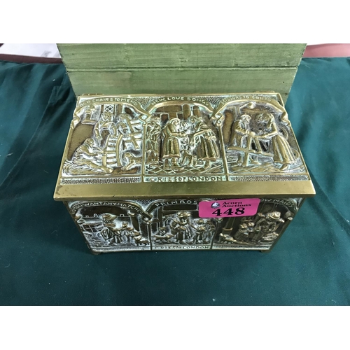 LOVELY DECORATIVE BRASS CIGARETTE BOX BY PEERAGE
