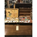 2 X VINTAGE WOODEN ARTIST BOXES WITH CONTENTS