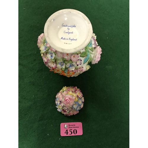 BEAUTIFUL ORNATE COALPORT COALBROOKE LIDDED POT - 15CMS H
