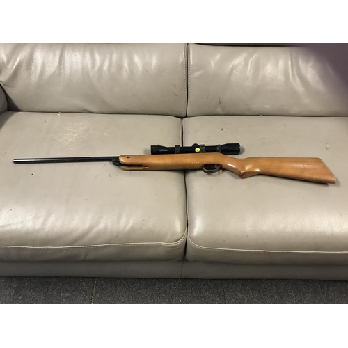 .22 BSA VINTAGE AIR RIFLE WITH GOOD SIGHT