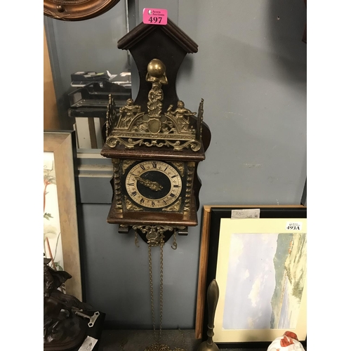 LOVELY VERY ORNATE WALL CLOCK - DUTCH CLOCKWORK MADE IN ENGLAND ...