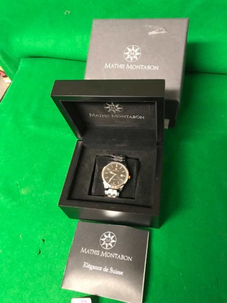 BOXED NEW MATHIS MONTABON AUTOMATIC WATCH - WATCHES & CLOCKS ARE NOT TESTED