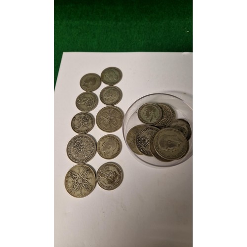 SMALL QTY OF SILVER BRITISH COINS - WEIGHT APPROX 165 GRMS