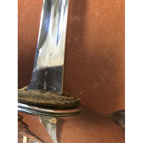 VINTAGE ORIGINAL MILITARY CEREMONIAL SWORD MARKED ON THE BLADE EFD