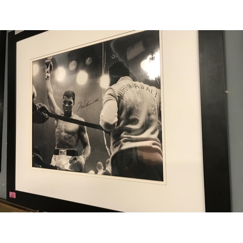 FRAMED & SIGNED MUHAMMAD ALI PICTURE - WITH CERTIFICATE ON BACK - 80CMS ...
