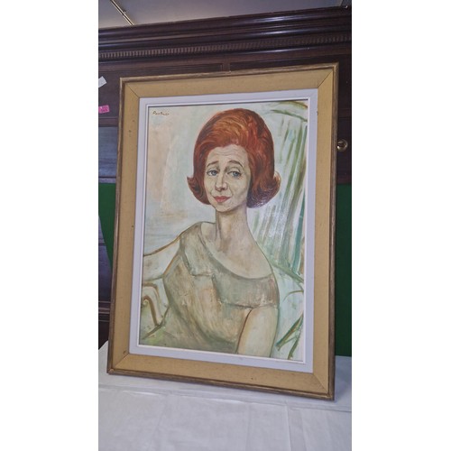 LARGE OIL ON CANVAS - SIGNED ALEX PORTNER DATED 1967 - 65CMS X 90CMS ...
