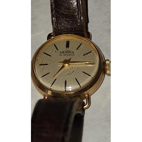 LOVELY VINTAGE GOLD "GRADUS" 15 JEWEL WATCH - CLOCKS AND WATCHES ARE ...