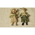 2 X VINTAGE SMALL DOLLS HOUSE DOLLS - 8CMS L