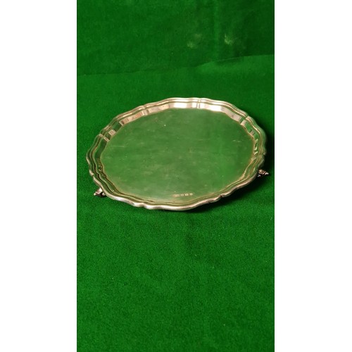 LOVELY ANTIQUE HALLMARKED SILVER SALVER OF DODECAGON FORM WITH PIE ...