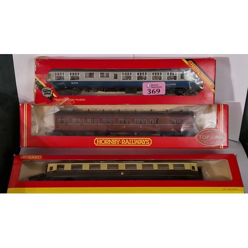 RAKE OF 3 BOXED HORNBY 00 GAUGE R.923 INTER-CITY BUFFET CAR. R.4026A ...