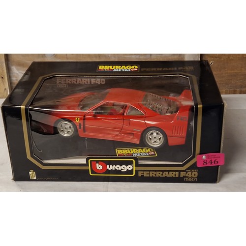 BOXED LARGE BURAGO FERRARI F40 DIECAST MODEL