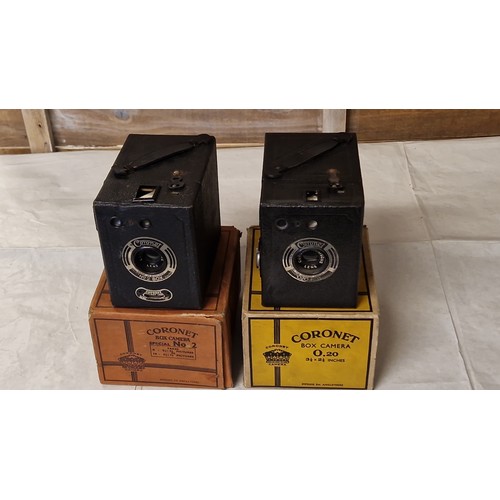 2 X BOXED VINTAGE KODAK CORONET CAMERAS