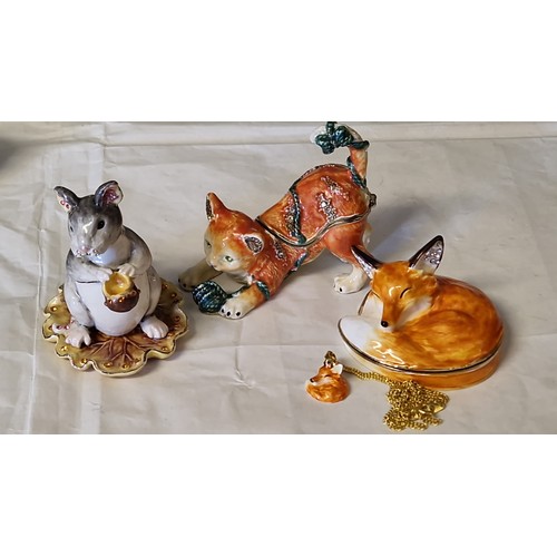 9 X BEAUTIFUL ORNATE ENAMEL & JEWEL FULLY OPENING PILL BOXES - DONKEY ...