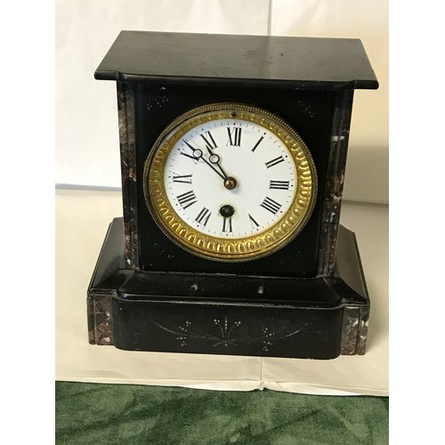 EARLY SLATE & MARBLE MANTLE CLOCK - STANDS 20CMS H - CLOCKS AND WATCHES ...