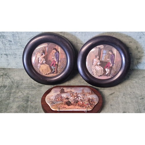 3 X FRAMED EARLY POT LIDS - 1 X "WOUVERMANN PINX"
