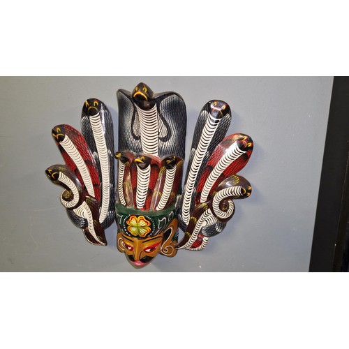 VERY COLOURFUL DECORATIVE WALL MASK - OVERALL 30CMS X 25CMS