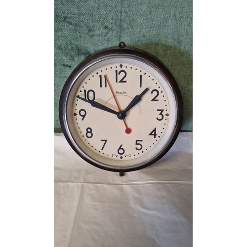 LOVELY VINTAGE GENALEX ENGLISH BAKERLITE ELECTRIC WALL CLOCK - 20CMS ...